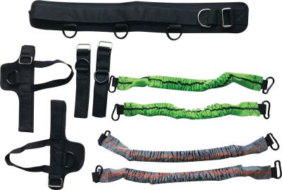 China Fabric Covered Carabiner Elastic Exercise Bands TPE Rubber Resistance Tube 150cm for sale