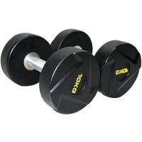 China Commercial PU Rubber Dumbbell Set 20kg 10kg Eco Friendly for sale