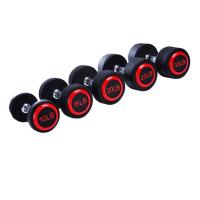 China Custom Logo Weightlifting  Round Rubber Coatex Dumbbell for sale