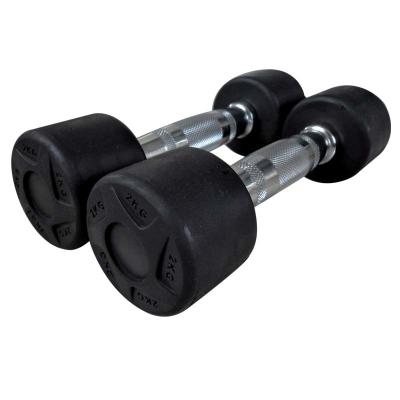China Wholesale Rubber Coated Round Dumbbell 1kg-10kg Gym Weight Lifting Fitness for sale
