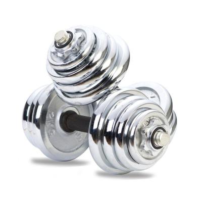 China Weightlifting Combination Barbell And Dumbbell Set Chrome Adjustable 50kg for sale