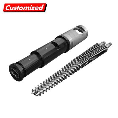 China Custom OEM Conical Twin Screw Barrel Set Φ30-150mm with HRC58-68 Hardness for Plastic Extrusion Machines for sale