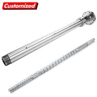 China Custom Extrusion Screw Barrel Φ30-Φ150 with HRC58-68 Hardness for Pipe Profile and Blow Film Extrusion Equipment for sale