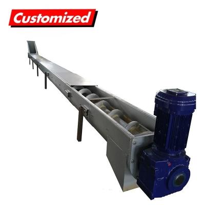 China Custom Stainless Steel Shaftless Screw Conveyor for Sludge Dewatering - 100°C Max Temperature, 30° Incline for sale
