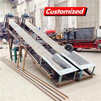 China Custom Portable Inclined Belt Conveyor System 500mm Width 4KW Motor for Industrial Material Transport for sale
