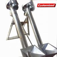 China Custom Stainless Steel Inclined Screw Conveyor 300mm Diameter 220 380V Heat Resistant for sale
