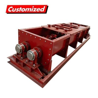 China Stainless Steel Double Shaft Mixer Auger Conveyor for Soil Clay Mixing 5-10 TPH for sale