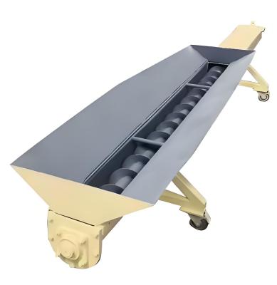 China Mobile Screw Conveyor with Hopper 0.4-22kW Fire-Resistant Carbon Steel for Crushed Plastic Sheets for sale