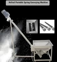 China Food Grade PE Hose Inclined Screw Feeder Conveyor Adjustable Angle 0-60 Degree Powder for sale