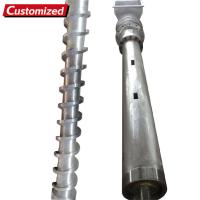 China Customized Single Screw Barrel for Plastic Extruder 38CrMoALA Diameter 30-150mm L/D 15-35 for sale