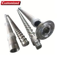 China Custom Diameter 55 Screw Barrel for Extruder Machine PP HDPE PPS LDPE Nitrided Bimetallic Treatment for sale