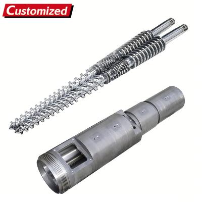 China Customized Conical Twin Screw Barrel Set Φ30-Φ150 for Plastic Extruder Hard Chromium Layer for sale