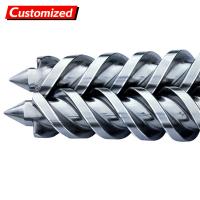 China Custom Co-Rotating Conical Twin Screw Barrel 16-210mm for PVC WPC Extrusion for sale
