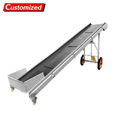 China Mobile Folding Industrial Inclined Belt Conveyor 40-80cm Width for Loading/Unloading Operations for sale