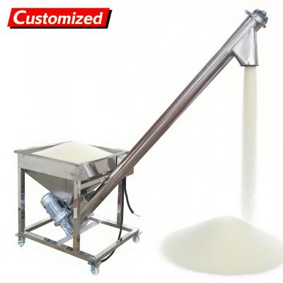 China Stainless Steel Automatic Screw Powder Feeder Machine 3m³/h 110V Vibrating Inclined Conveyor Hopper 4.5in Auger Loader for sale