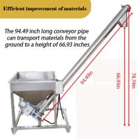 China Stainless Steel Vertical Spiral Conveyor 1100W 66.93in Hopper for Granule Transport for sale
