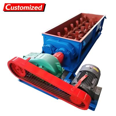 China Custom Twin Shaft Screw Conveyor 500mm Diameter Heavy Duty Dual Shaft Paddle Mixer for Concrete Soil Homogeneous Mixing for sale