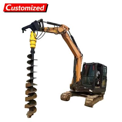 China Customized 5-40 Ton Screw Pile Driver Excavator with 10m Drilling Depth for Solar Projects and Utility Poles for sale