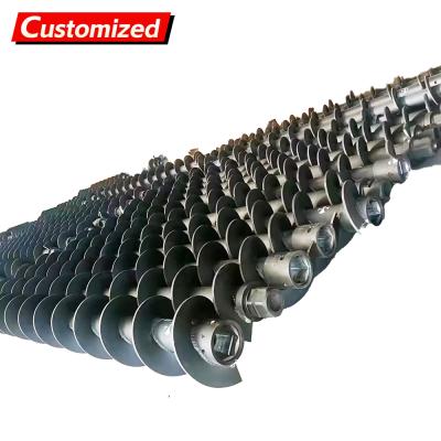 China Custom Stainless Steel Screw Conveyor Helical Shaft Blades Inclined Conveying Dry Powdery Materials 1-2 Pitch Options for sale