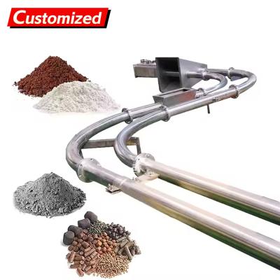 China Fully Enclosed Pipeline Chain Conveyor 50m for Cement Flour Ash Powder Handling for sale