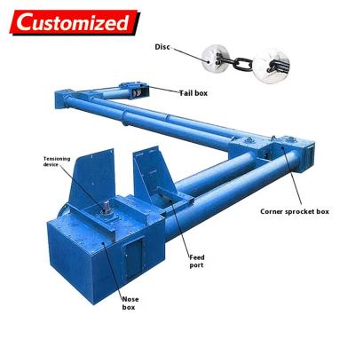 China Custom Stainless Steel Tube Chain Conveyor 100mm Vertical Horizontal Combination Dust Free Powder Transport for sale