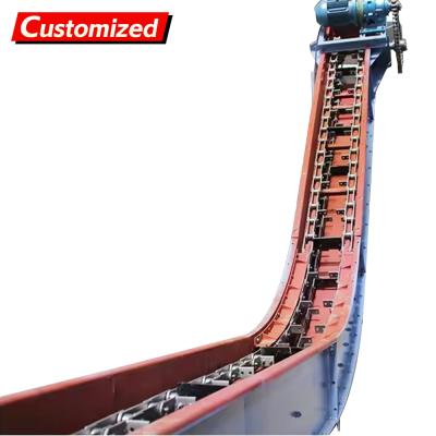 China Custom Chain Scraper Conveyor FU350 150-800mm for Coal Ash Biomass Wood Chips for sale