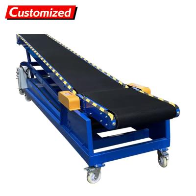 China Custom Heavy Duty Belt Conveyor 80kg Load 30m/min Speed Mobile Loading Unloading System for Truck Container Warehouse Bulk Material Handling for sale