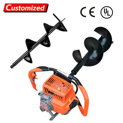 China Gasoline Powered Portable Earth Auger 5.2hp 11kg Handheld Drilling Machine for Tree Planting Mining for sale