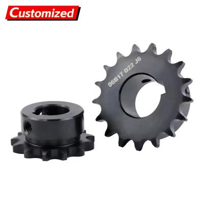 China Custom 45# Steel Roller Chain Sprocket 21-30 Teeth ISO Standard 9.525mm Pitch for sale