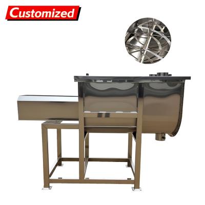 China Stainless Steel Horizontal Ribbon Mixer 100-500L Variable Speed Electric Heating Powder Blender for sale