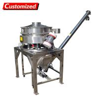 China Custom Stainless Steel Screw Conveyor 110V 380V with Rotating Vibrating Screen for Grain Transport for sale