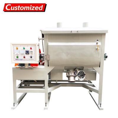 China Custom Stainless Steel 350L Semi-Automatic Horizontal Ribbon Powder Mixer for PVC for sale