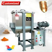 China Custom 100L Stainless Steel Horizontal Ribbon Mixer 380V 4kW for Powder Chemical Food for sale