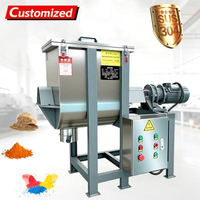 China Custom 100L Stainless Steel Horizontal Ribbon Mixer 380V 4kW for Powder Chemical Food for sale