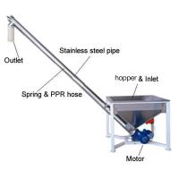 China Custom Stainless Steel Inclined Auger Screw Conveyor Feeder | Powder Granule Lifting Machine with Hopper for Food Chemical Industry for sale