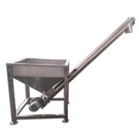 China Custom Stainless Steel Inclined Auger Screw Conveyor Feeder | Powder Granule Lifting Machine with Hopper for Food Chemical Industry for sale