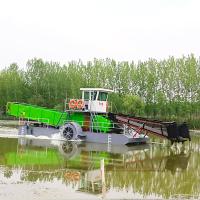 China Stainless Steel Hydraulic Trash Skimmer Boat High Efficiency Customizable Aquatic Plant Harvester for sale