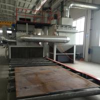 China Steel Plate Roller Conveyor Shot Blasting Machine Improve Paint Film Adhesion for sale