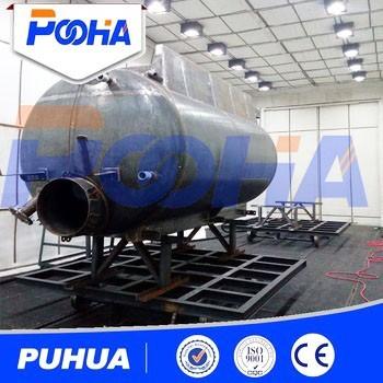 China Floor Type Sand Blasting Room Trolley System For Cleaning Big Steel Structural Parts for sale