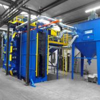China Industrial Hanger Type Shot Blasting Machine Continuous Working Overhead Rail Cleaner for sale