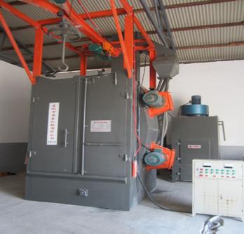 China Vertical Hook Type Shot Blasting Machine Electronic Control System High Productivity for sale