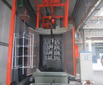 China LPG Cylinder Cleaning Hook Type Shot Blasting Machine PLC Electrical Control , Non - Pit for sale
