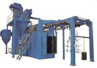China Overhead Conveyor Hanger Type Shot Blasting Machine Descaling Function Customized Design for sale