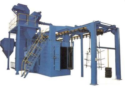 China Overhead Conveyor Hanger Type Shot Blasting Machine Descaling Function Customized Design for sale