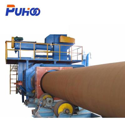 China Surface Treatment Steel Pipe Shot Blasting Machine Pass Through Environmental Friendly for sale