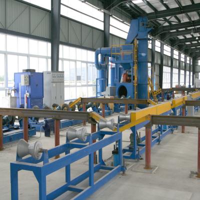 China Outer Wall Roller Conveyor Steel Pipe Shot Blasting Machine for sale
