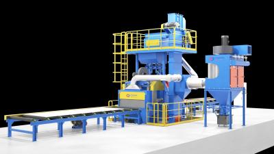 China H Beam Rust Remove 1.21 M/S Roller Conveyor Shot Blasting Machine for sale