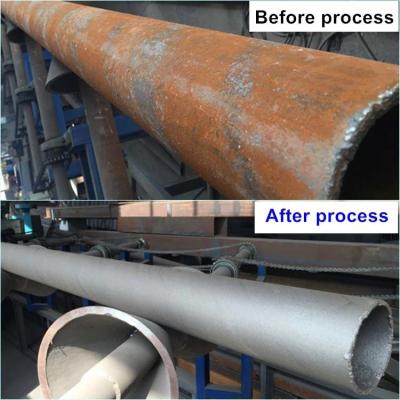 China 76m/S SPMn13 4x250 Kg/Min Steel Pipe Shot Blasting Machine for sale