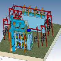 China Mn65 Cr20S Hanger Type Shot Blasting Machine For Lpg Gas Cylinder for sale