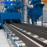 China Roller Conveyor Shot Blasting Machine For Cuplock Scaffolding System Ledger Base Jack for sale
